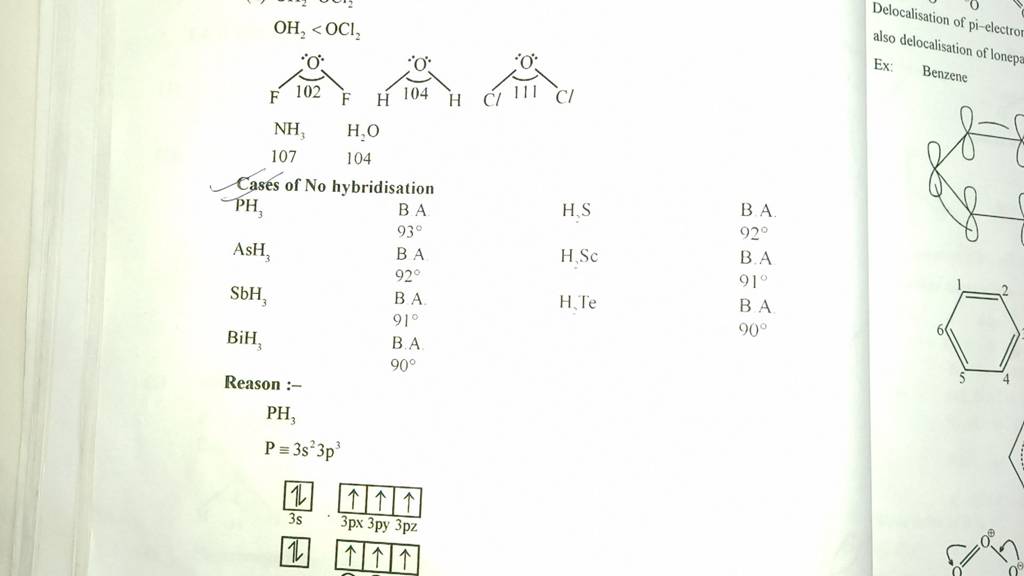 Cases of No hybridisation PH3 AsH3 SbH3 BiH3 Reason :- PH3 B A93∘BA92..