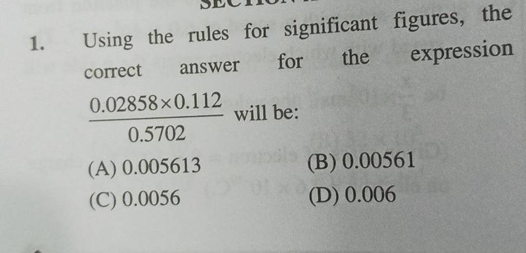 Using the rules for significant figures, the correct answer for the expre..