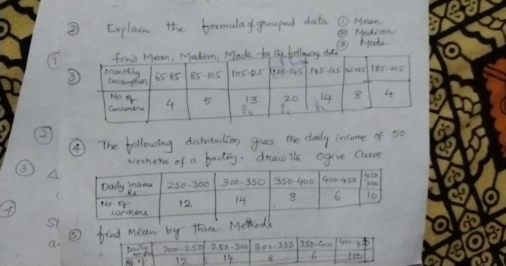 2 Explain The Formula Of Grouped Data 1 Mean 2 Mediare 3 Mode 1