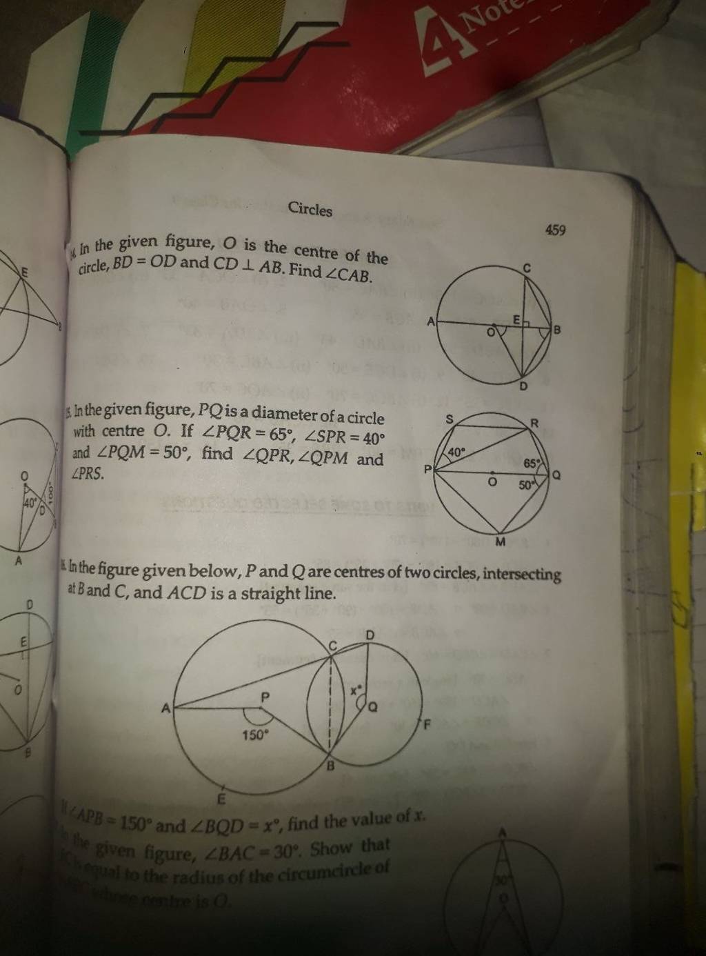 Circles In the given figure, O is the centre of the circle, BD=OD and CD⊥..