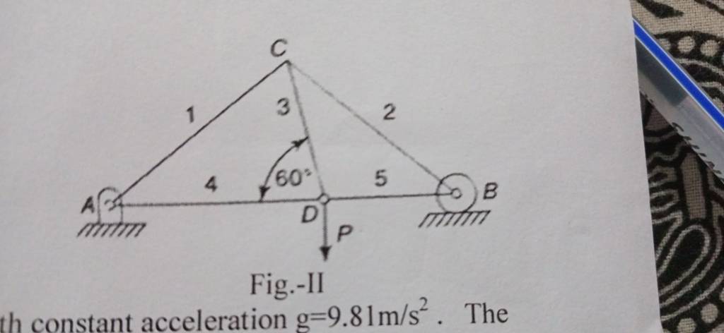 Fig.-II th constant acceleration g=9.81 m/s2. The | Filo