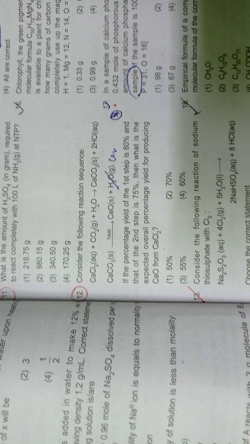 Consider the following reaction sequence: CaCl₂(aq) + CO₂(g) + H₂O → CaCO.. Consider the following reaction sequence: CaCl₂(aq) + CO₂(g) + H₂O → CaCO..