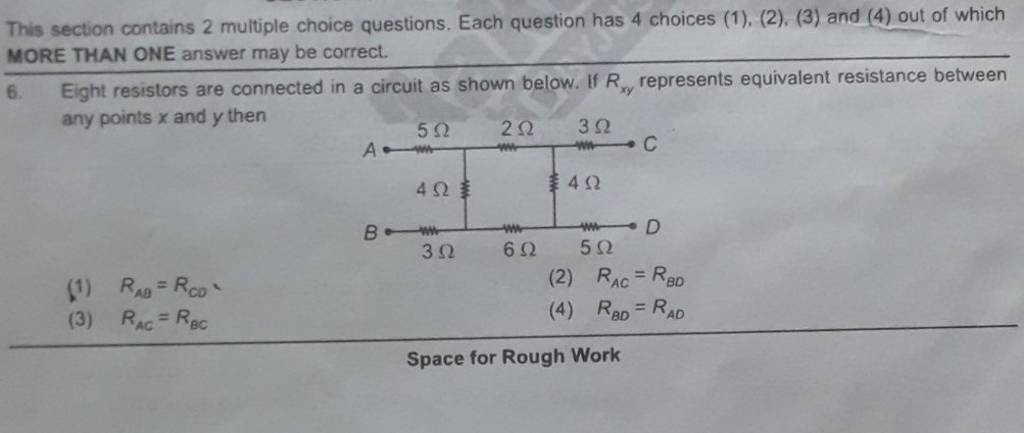This section contains 2 multiple choice questions. Each question has 4 ch..