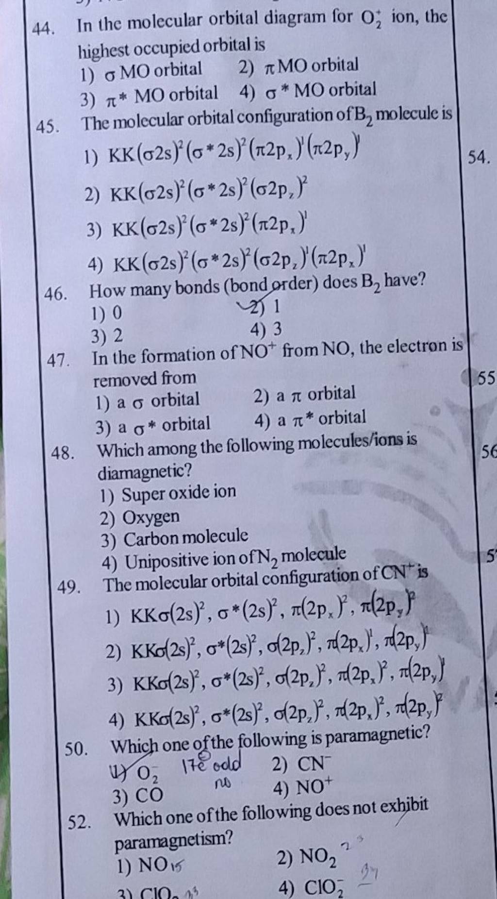 O2 Molecular Orbital Diagram Question #3aacd | Socratic