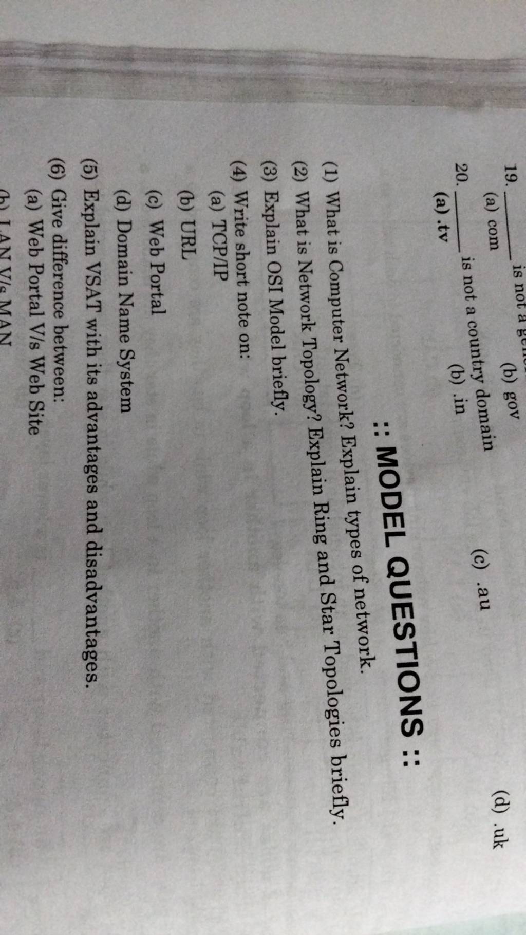  MODEL IONS 1 What Is Computer Network Explain Types Of Netw 