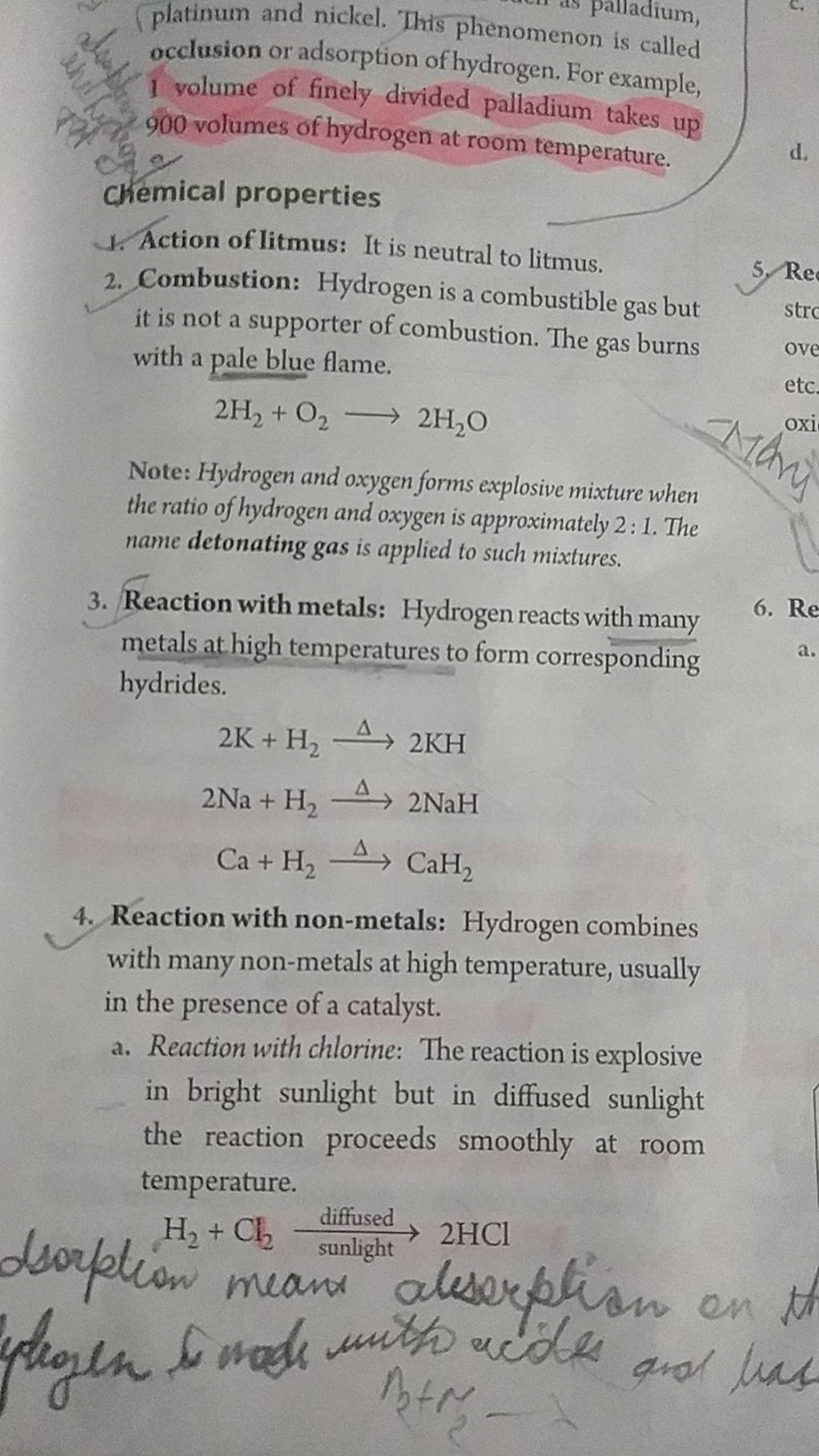 platinum and nickel. This phenomenon is called occlusion or adsorption of..