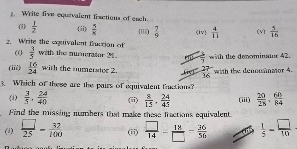 1-write-five-equivalent-fractions-of-each-i-21-ii-85-iii-97-i