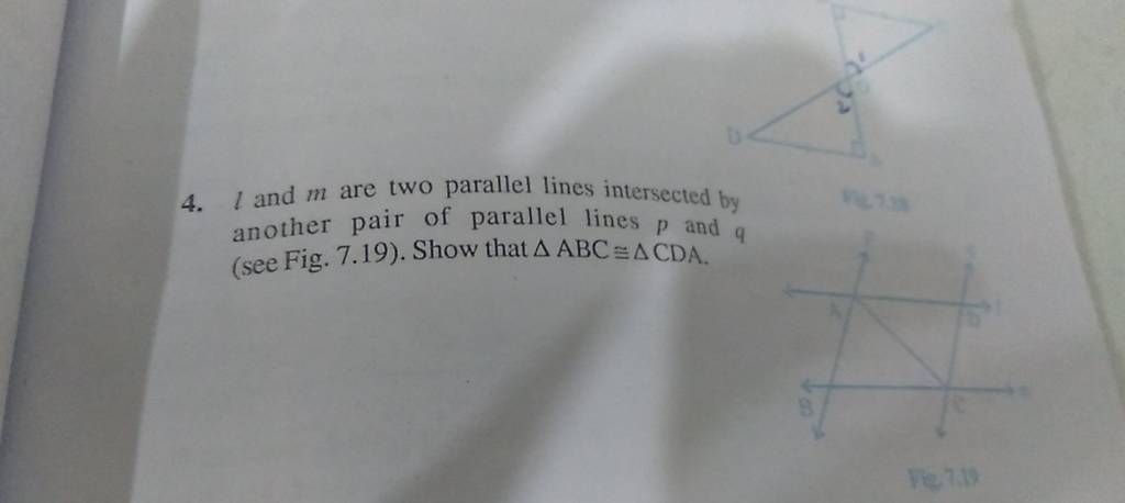 4. l and m are two parallel lines intersected by another pair of parallel..