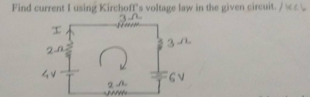 Find current 1 using Kirchoff s voltage law in the given eircuit. IKe