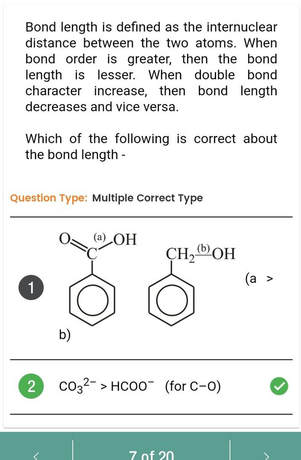 Bond length is defined as the internuclear distance between the two atoms..