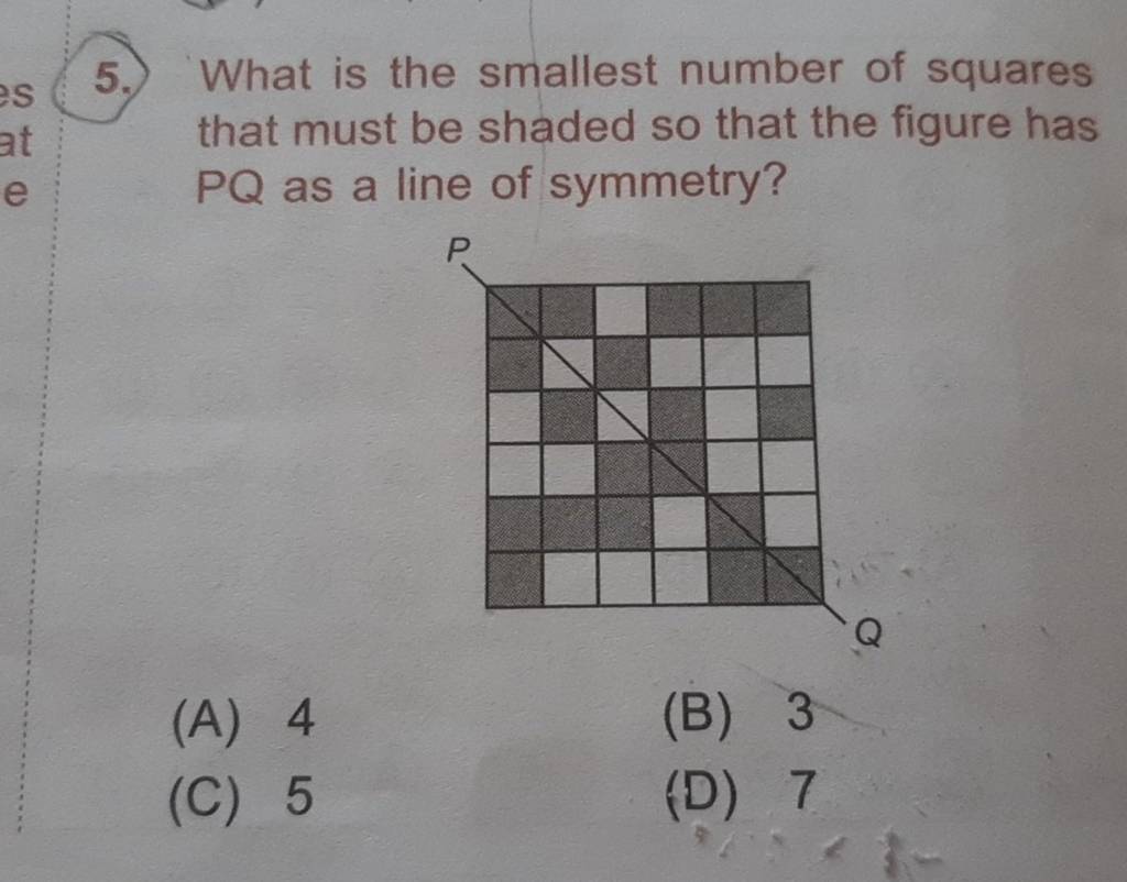 5. What is the smallest number of squares that must be shaded so that the..