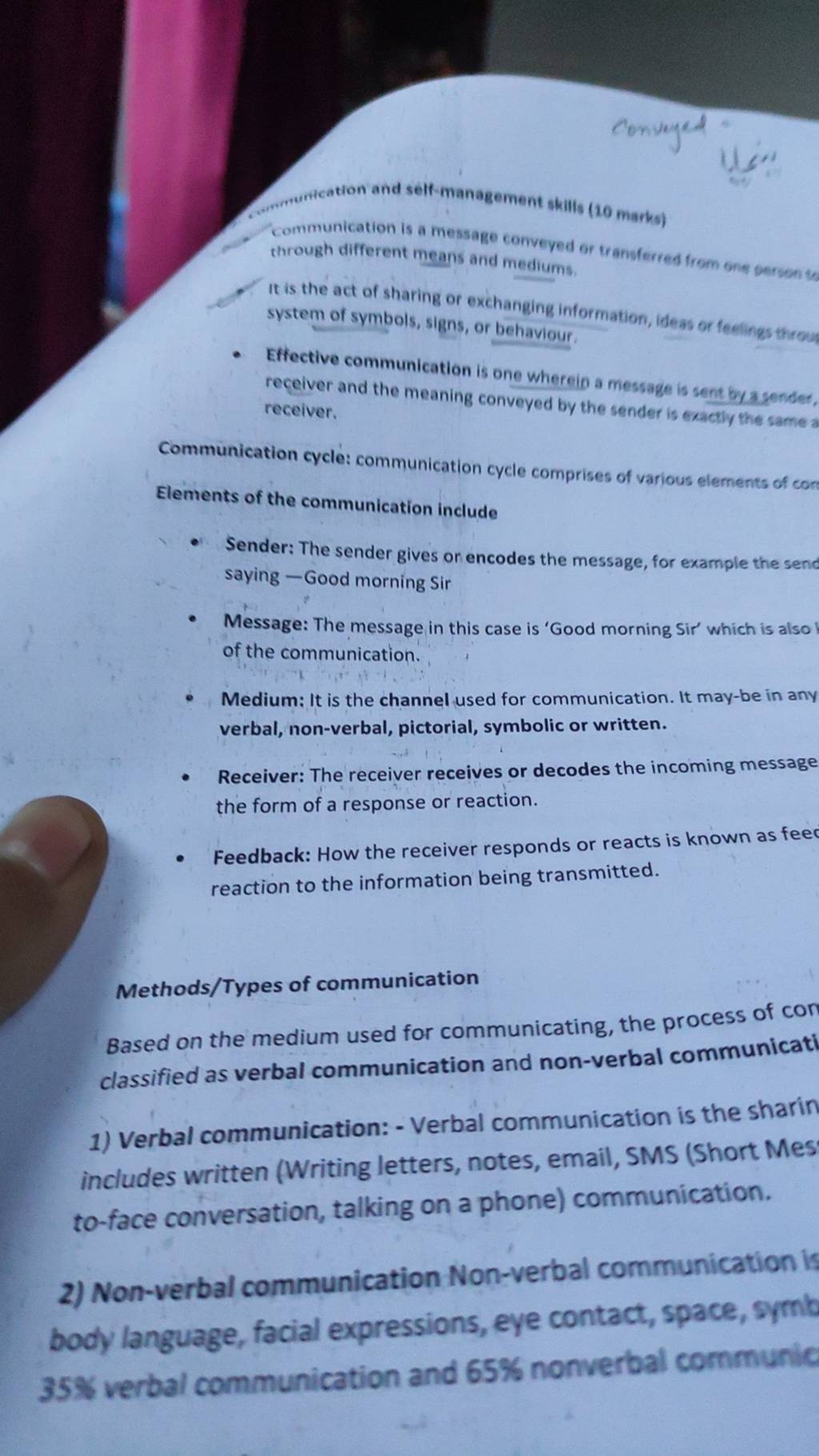 communication is a message conveyed of transfered from one gersont throug.. communication is a message conveyed of transfered from one gersont throug..