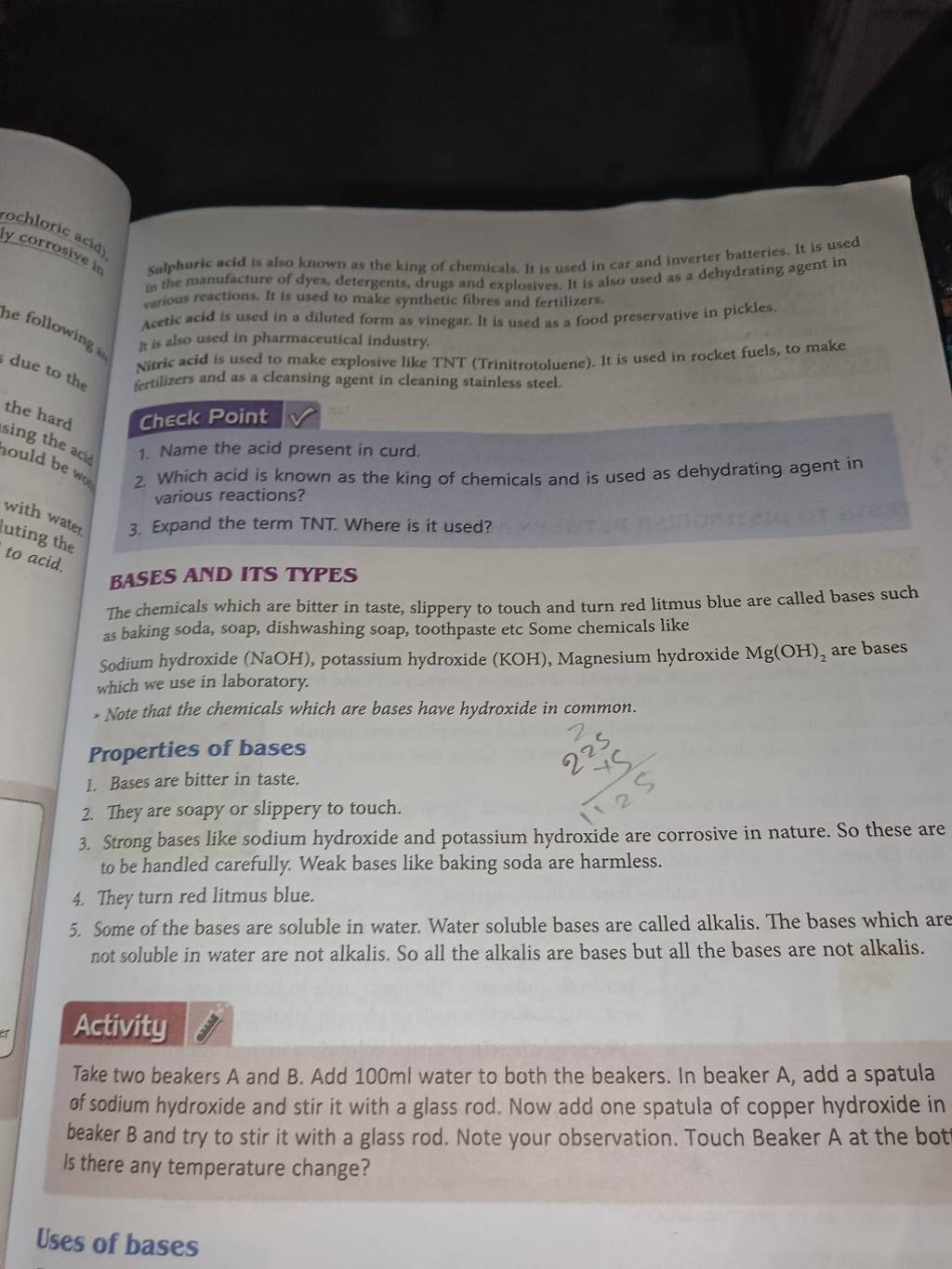 BASES AND ITS TYPES The chemicals which are bitter in taste, slippery to