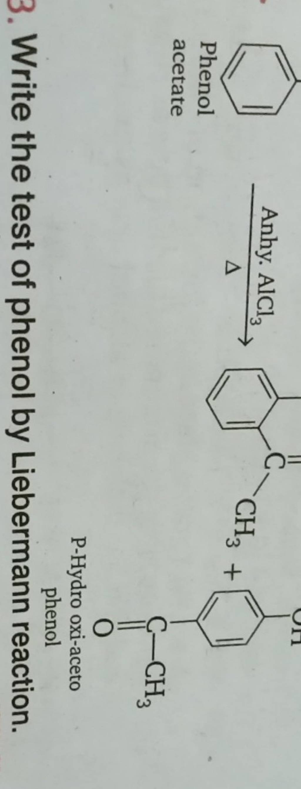 Phenol P Hydro Oxi Aceto Phenol Write The Test Of Phenol By Liebermann Re