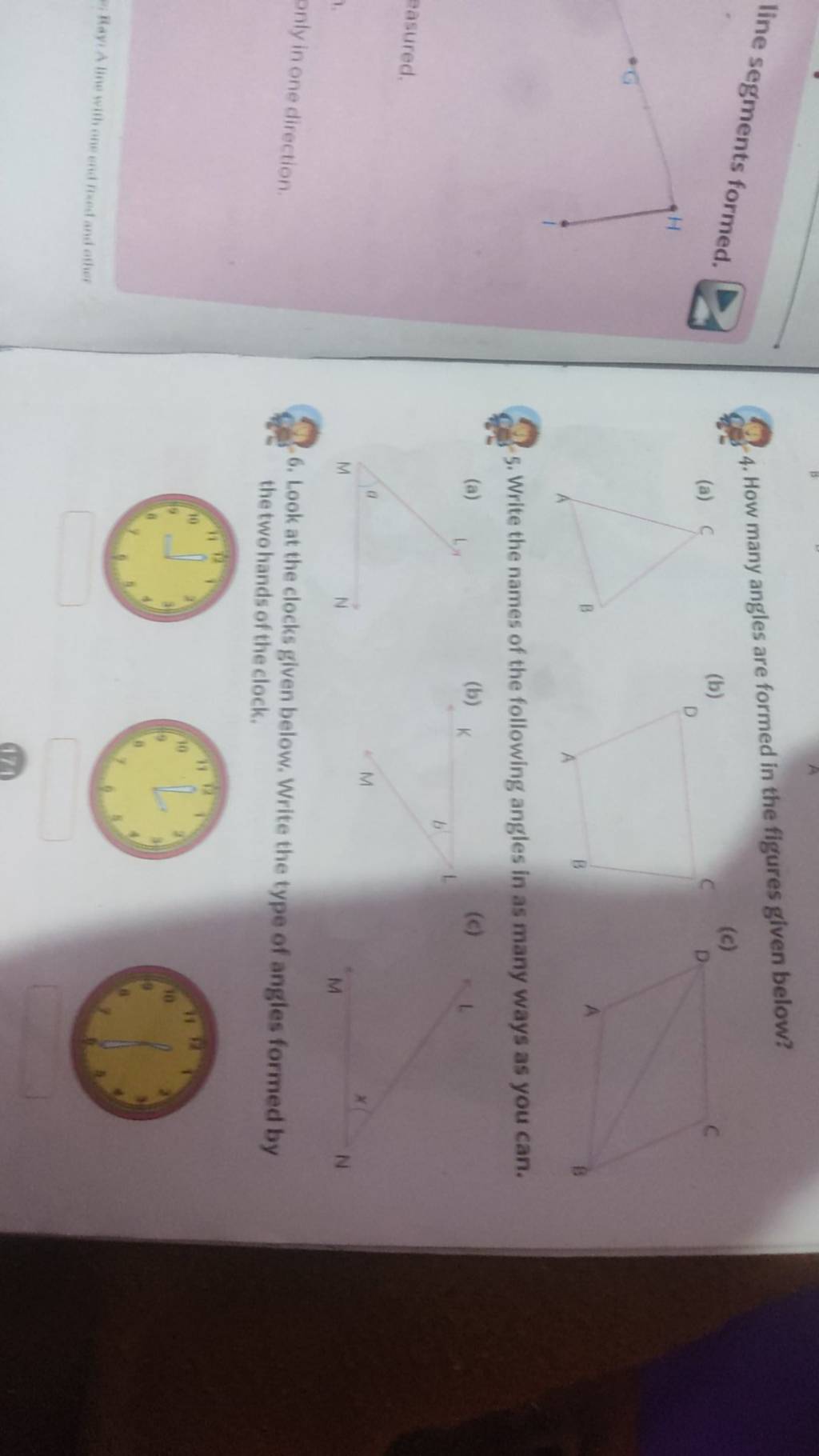 4. How many angles are formed in the figures given below? line segments f..