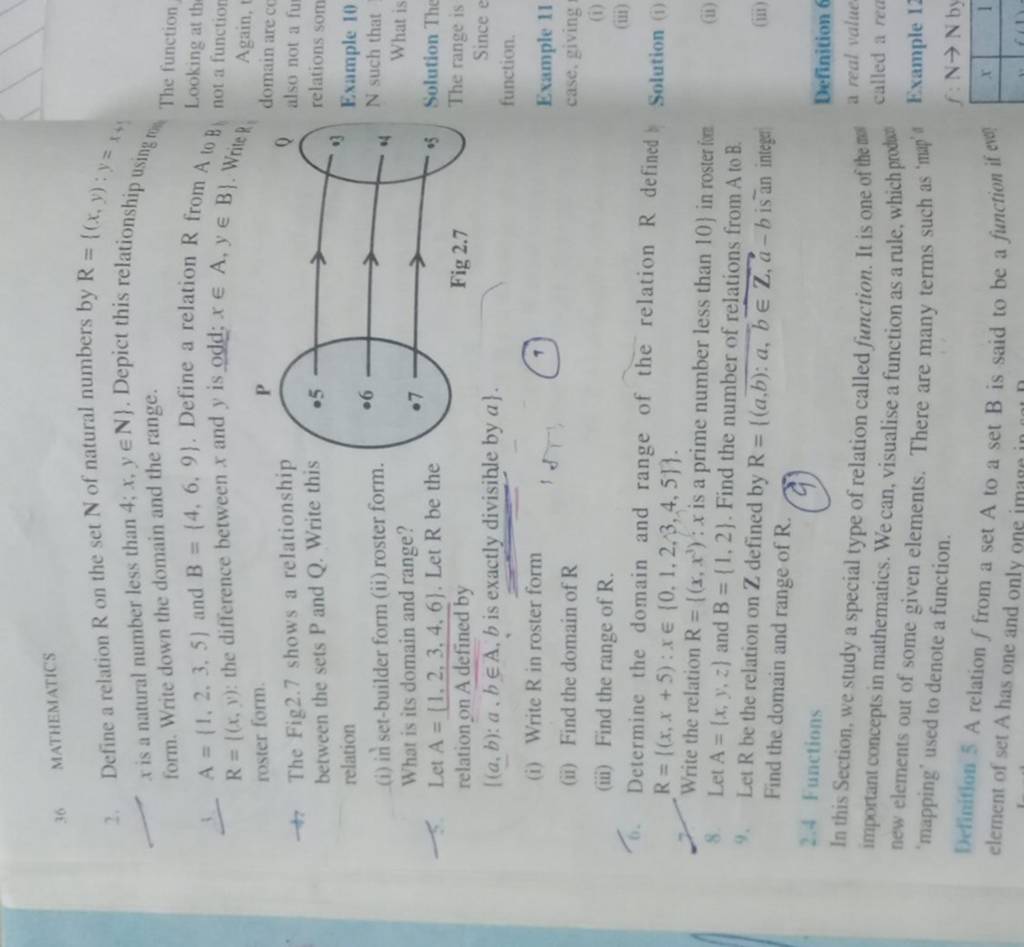 2. Define a relation R on the set N of natural numbers by R={(x,y);y=1y