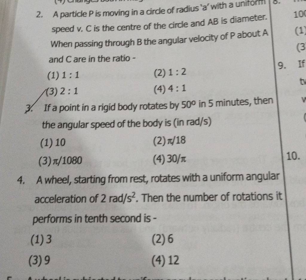 A Wheel Starting From Rest Rotates With A Uniform Angular Acceleration