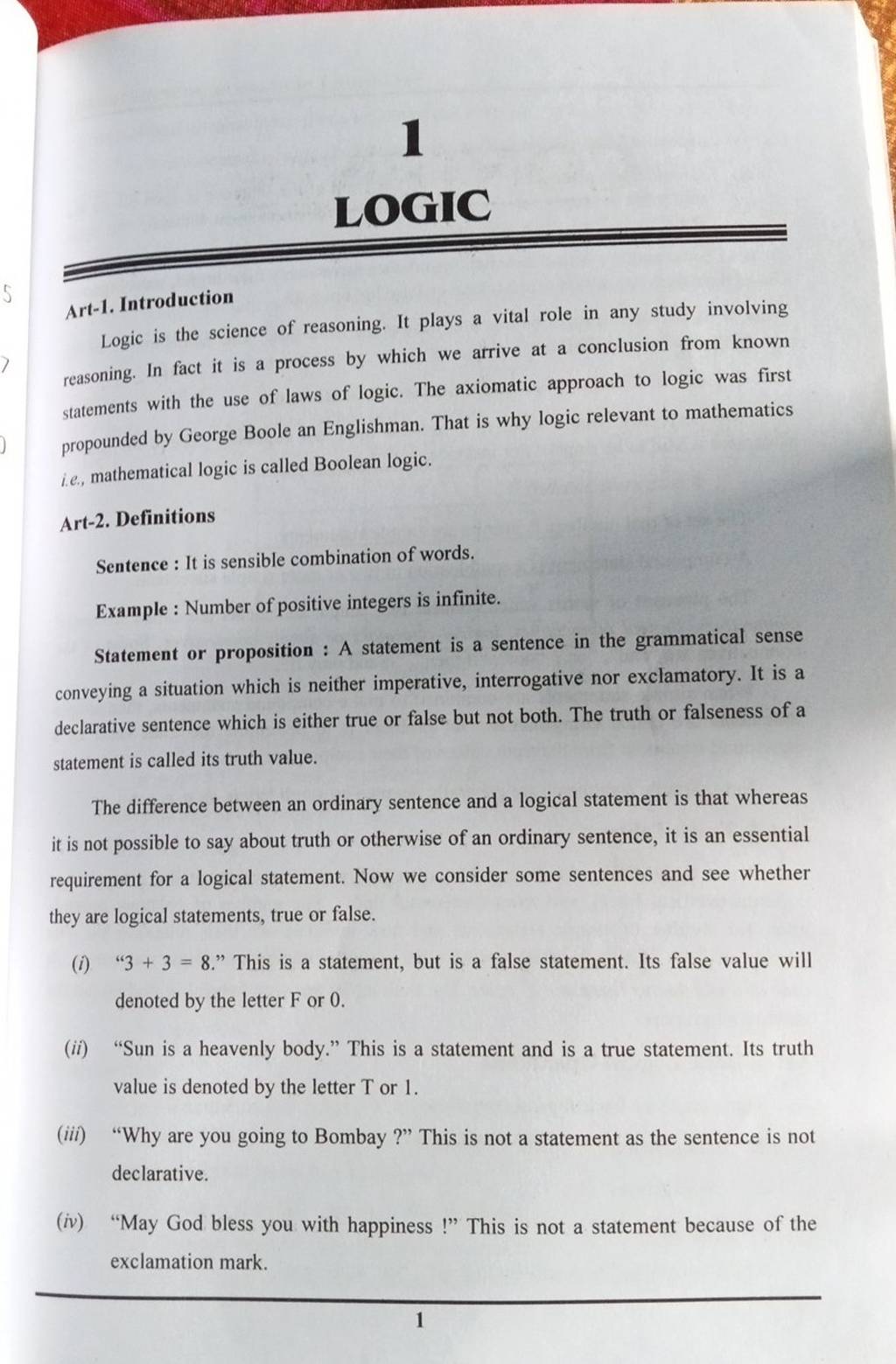 LOGIC Art-1. Introduction Logic is the science of reasoning. It plays a v..