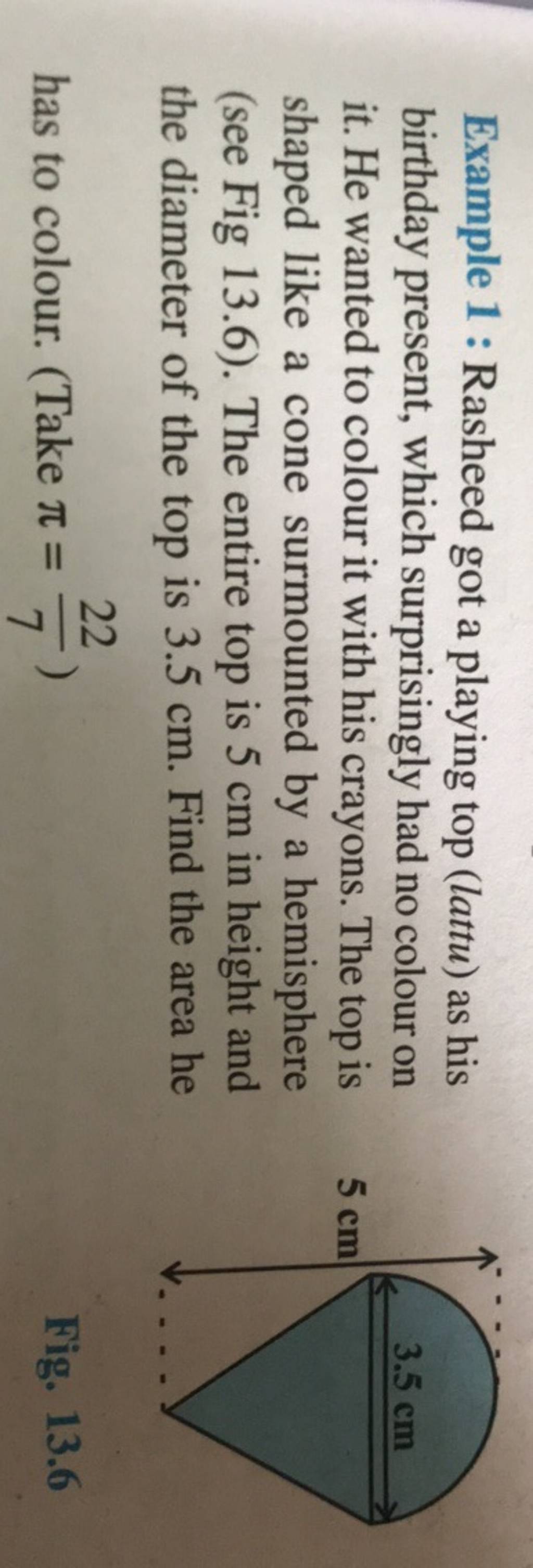 Example 1 : Rasheed got a playing top (lattu) as his birthday present, wh..