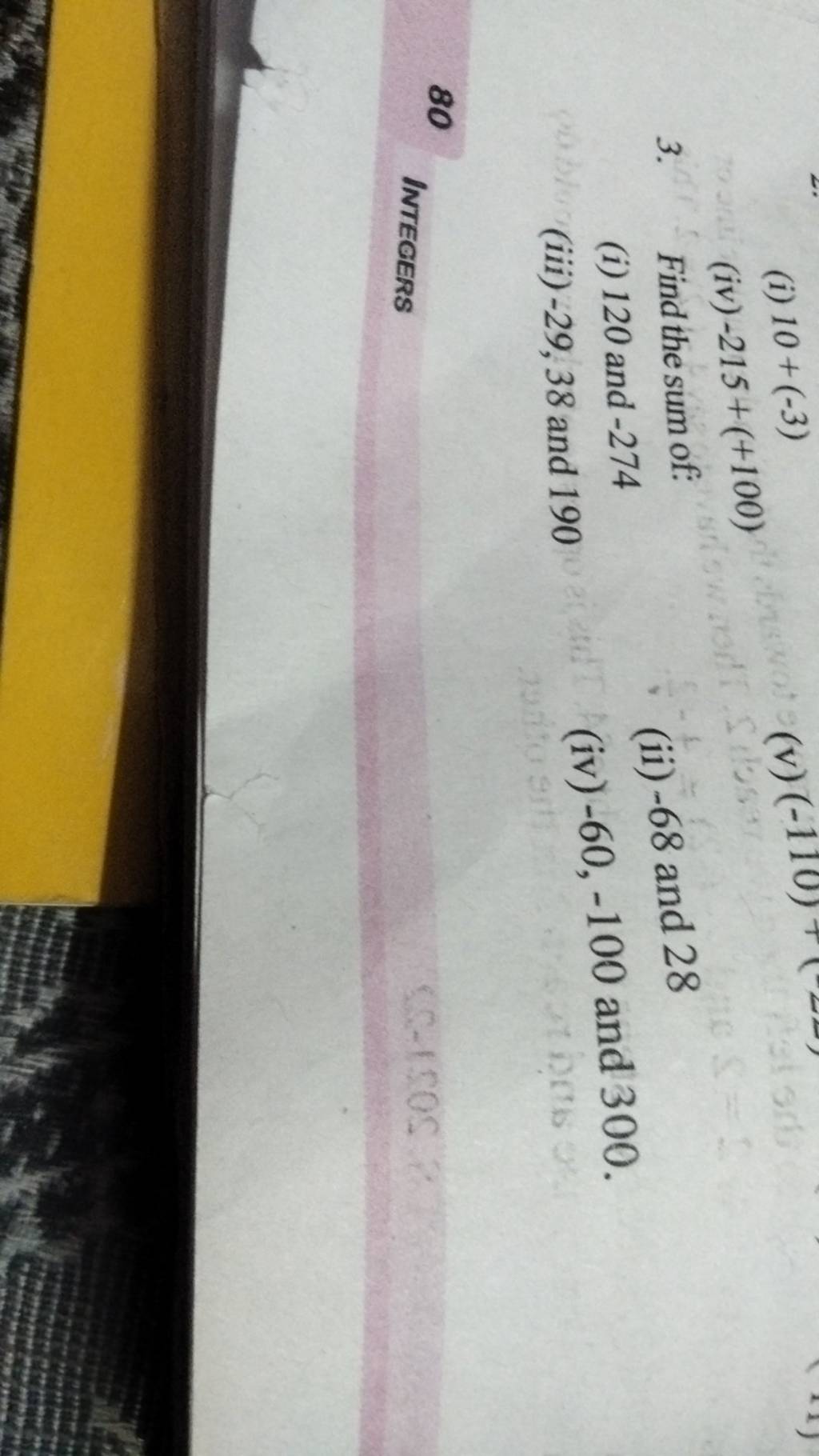  iv 215 100 3 Find The Sum Of i 120 And 274 ii 68 And 28 ii 