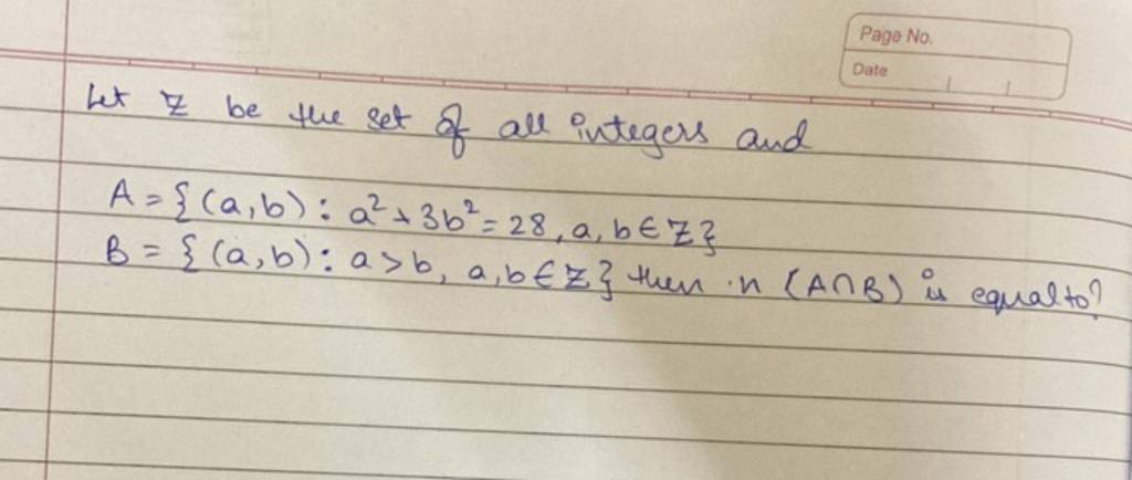 Let Z Be The Set Of All Integers And A { A B A2 3b2 28 A B∈z}b { A B A
