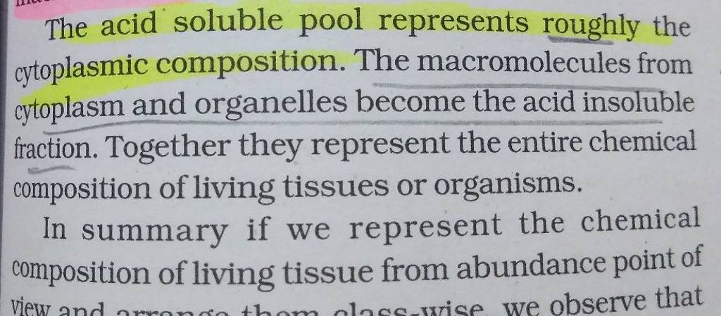 The acid soluble pool represents roughly the cytoplasmic composition. The..