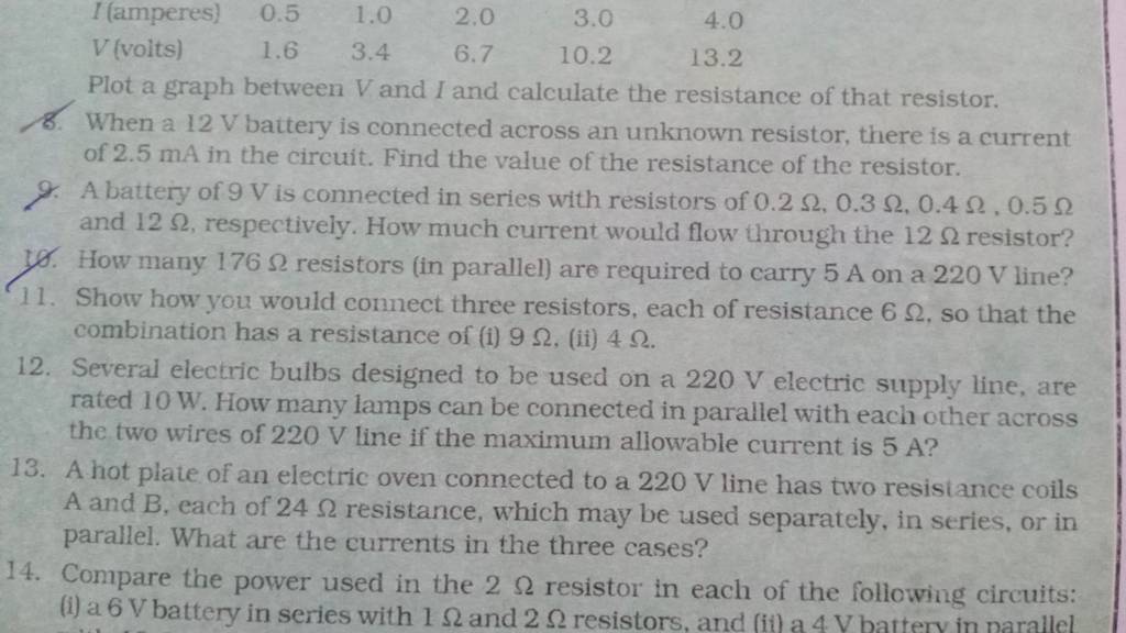 Plot a graph between V and I and calculate the resistance of that resisto..
