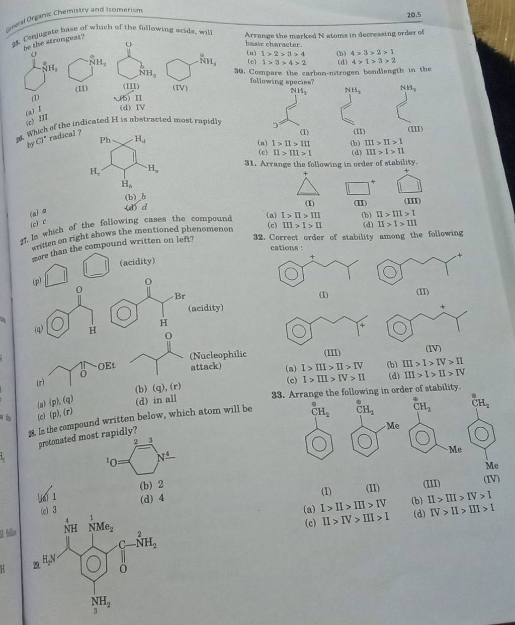 Arrange The Marked N Atoms In Decreasing Order Of Basic Character Filo