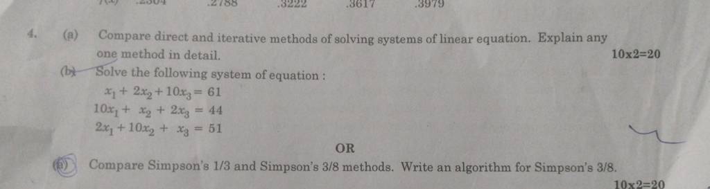 4 A Compare Direct And Iterative Methods Of Solving Systems Of Linear