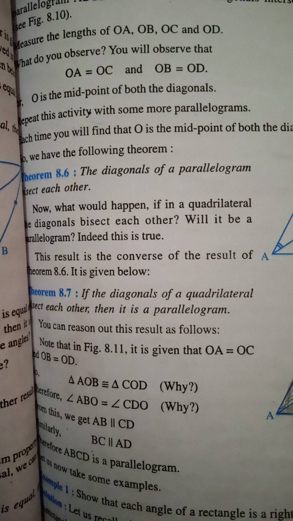 see Fig. 8.10). Measure the lengths of OA,OB,OC and OD. What do you obser..