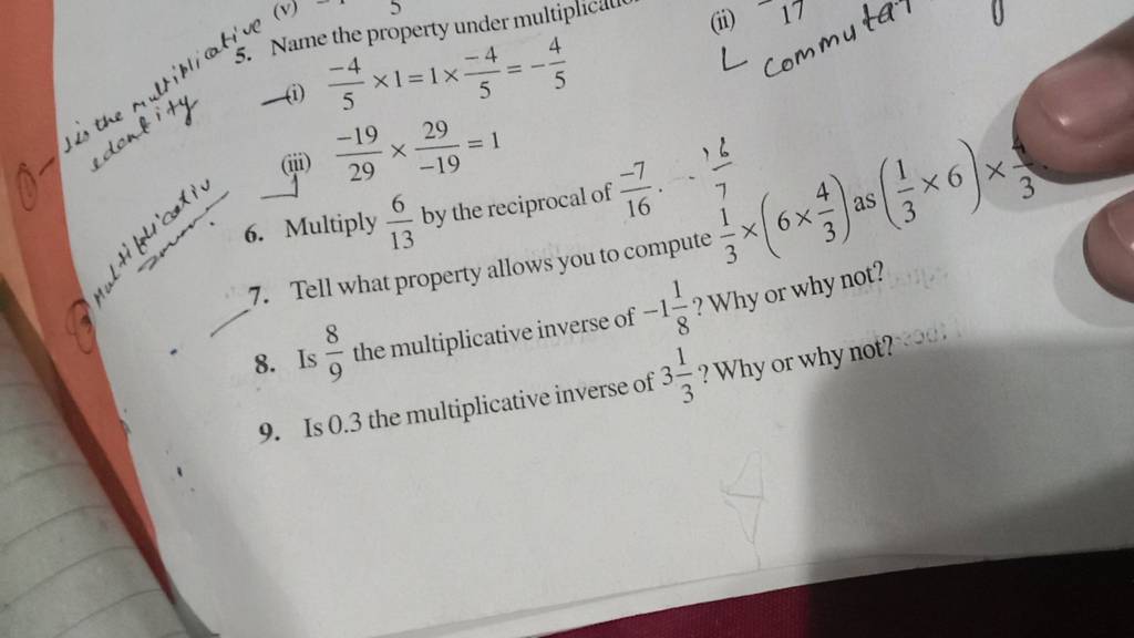 5 Name The Property Under Multiplicalut 6 Multiply 136 By The Reciproc 5-name-the-property-under-multiplicalut-6-multiply-136-by-the-reciproc