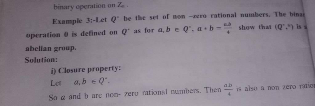 Binary Operation On Zn Example 3 Let Q∗ Be The Set Of Non Zero Ration 8281