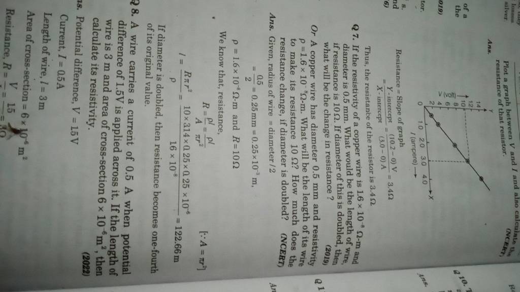 Plot a graph between V and I and alno calcul resistance of that renistor...