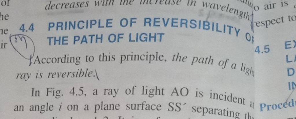 4.4 PRINCIPLE OF REVERSIBILITY Of (१) THE PATH OF LIGHT According to this..
