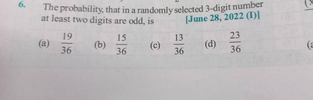 The probability, that in a randomly selected 3-digit number at least two