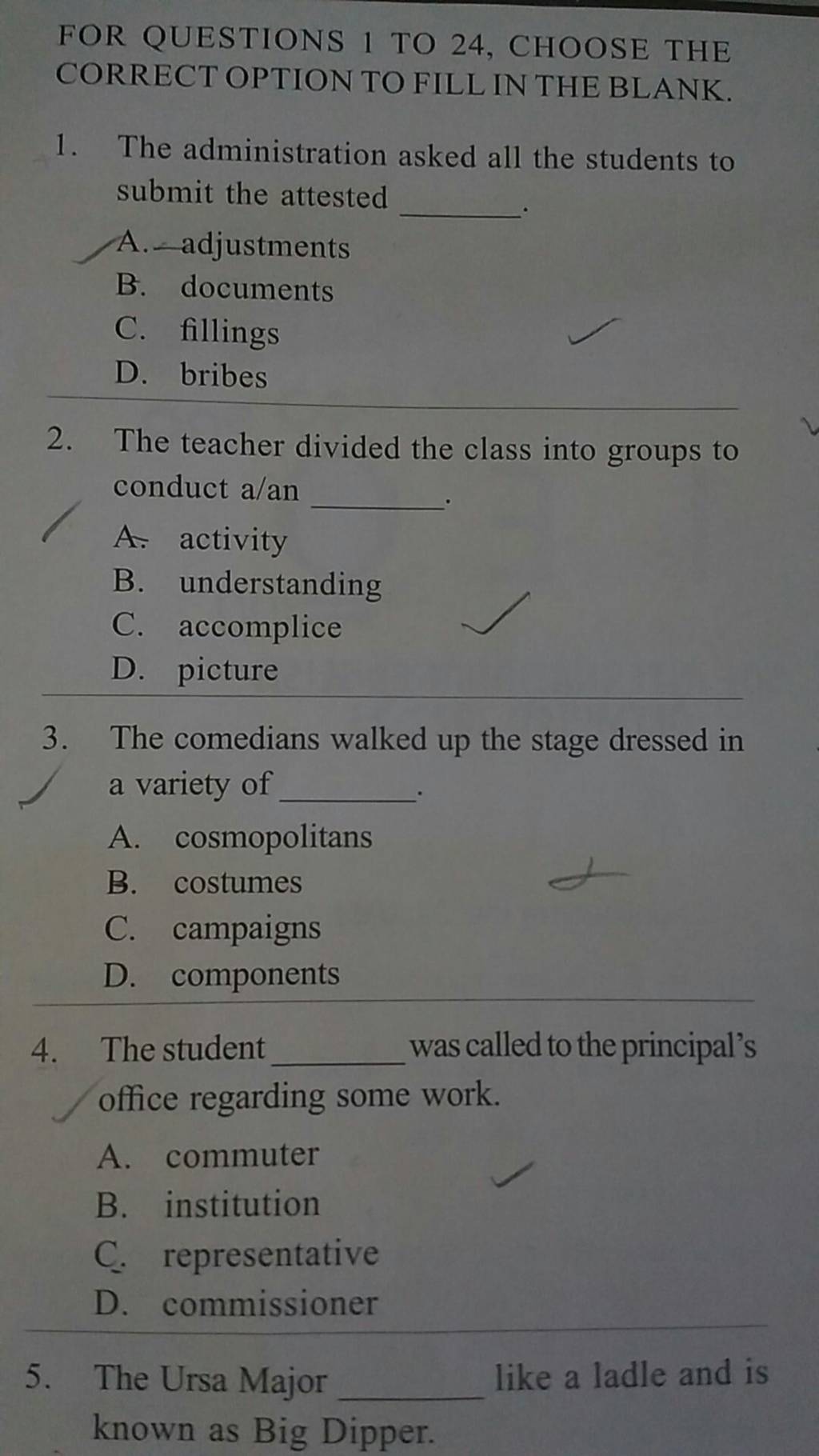 The teacher divided the class into groups to conduct a/an | Filo