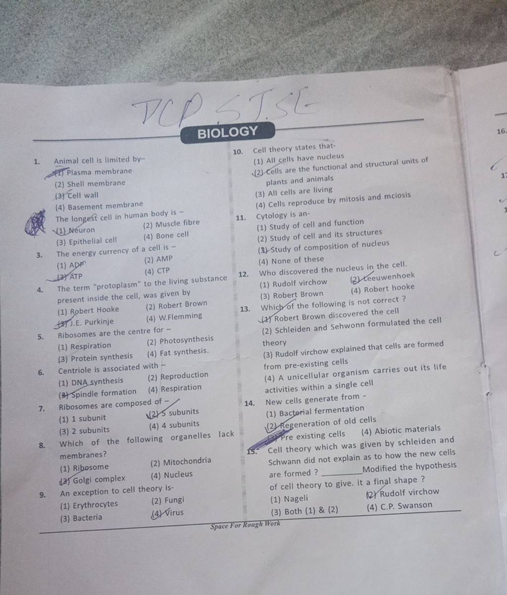 The term "protoplasm" to the living substance 12. Who discovered the nucl..