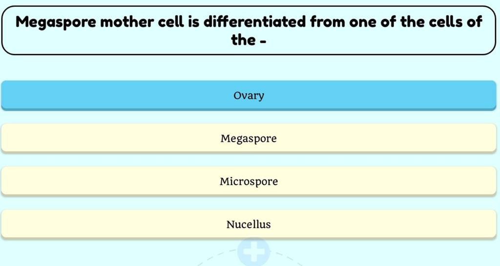 Megaspore mother cell is differentiated from one of the cells of the