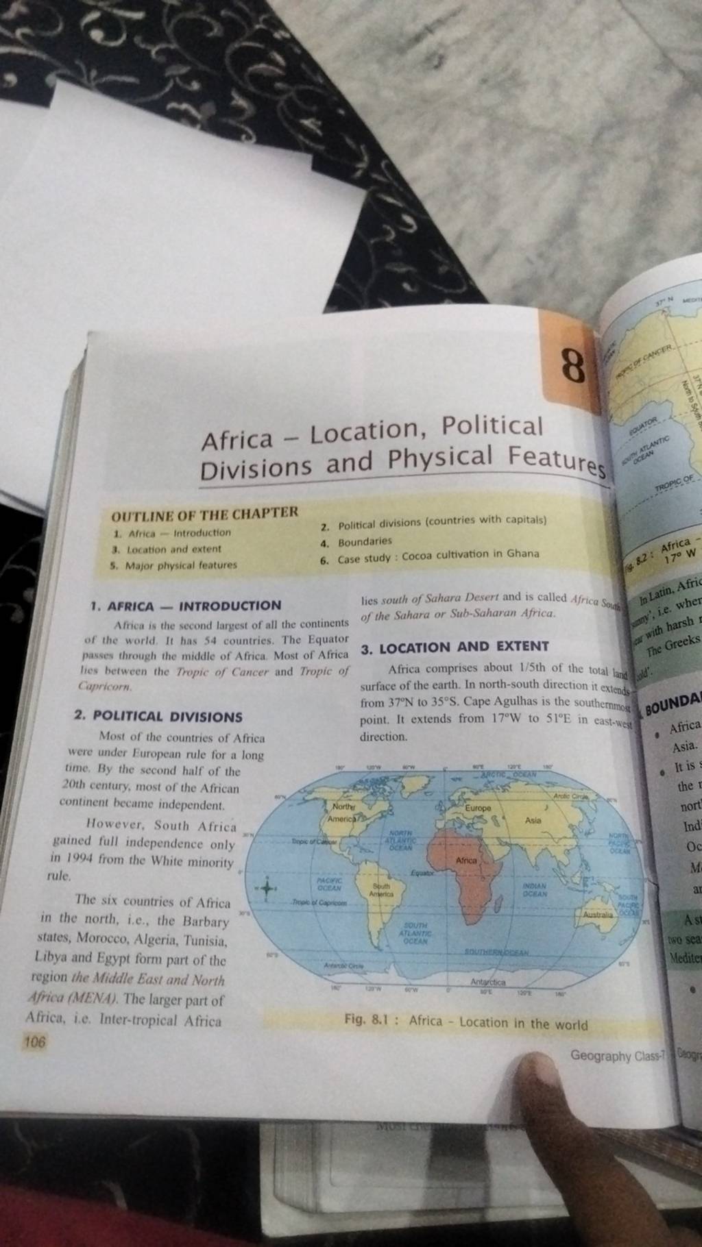 Africa - Location, Political Divisions and Physical Features OUTLINE OF T..