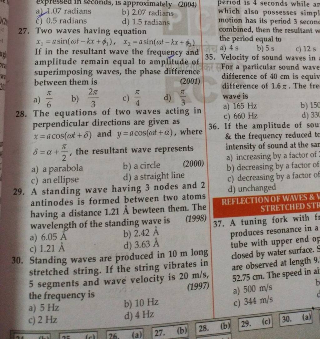 A standing wave having 3 nodes and 2 | Filo