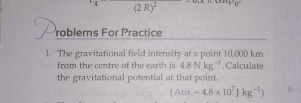 roblems For Practice 1. The gravitational field intensity at a point 10,0.. roblems For Practice 1. The gravitational field intensity at a point 10,0..