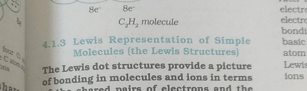 4.1.3 Lewis Representation of Simple Molecules (the Lewis Structures) The..