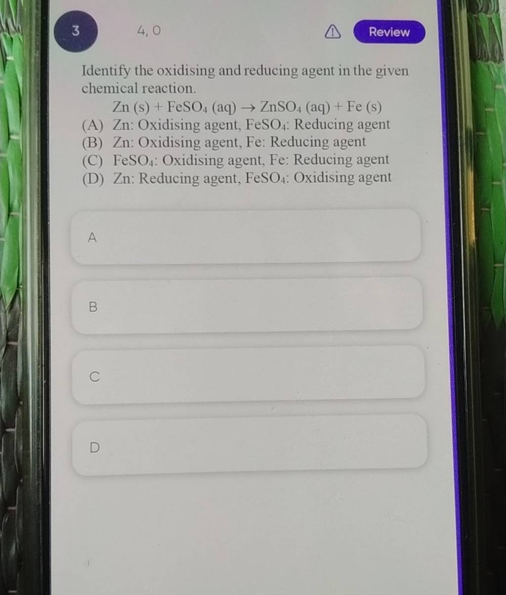3 Identify The Oxidising And Reducing Agent In The Given Chemical Reactio