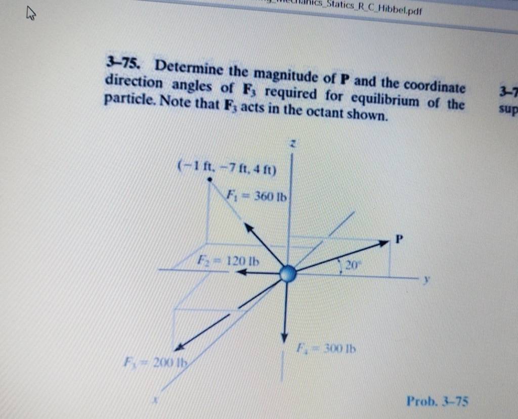 3 75 Determine The Magnitude Of P And The Coordinate Direction Angles Of