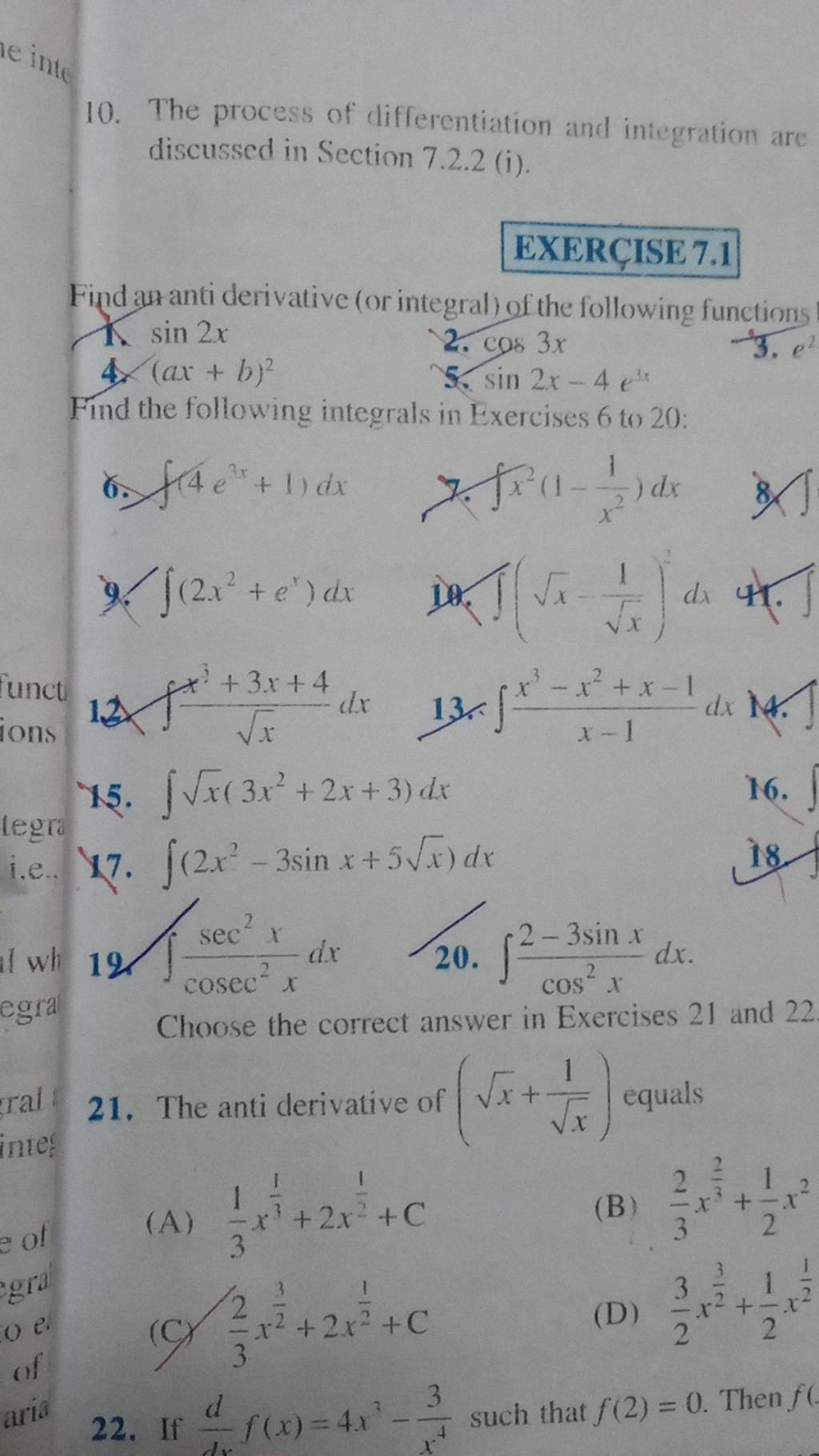 The process of differentiation and integration are discussed in Section 7..