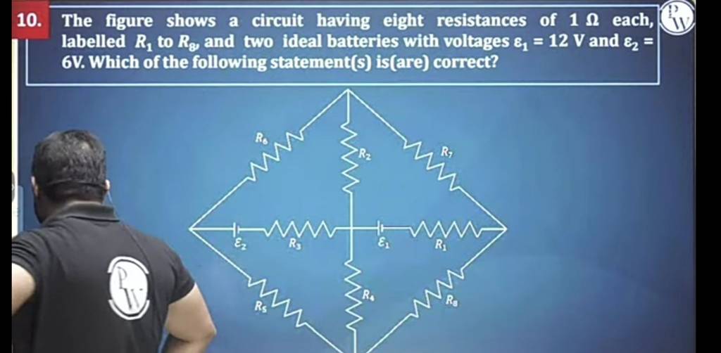 10 The Figure Shows A Circuit Having Eight Resistances Of 1Ω Each Iv
