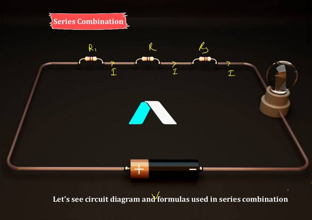 { Series Combination\} Let's see circuit diagram and formulas used in ser..