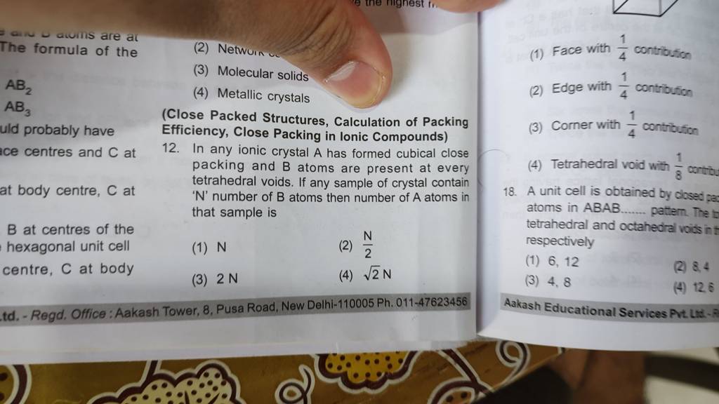 Close Packed Structures Calculation Of Packing Efficiency Close Packin