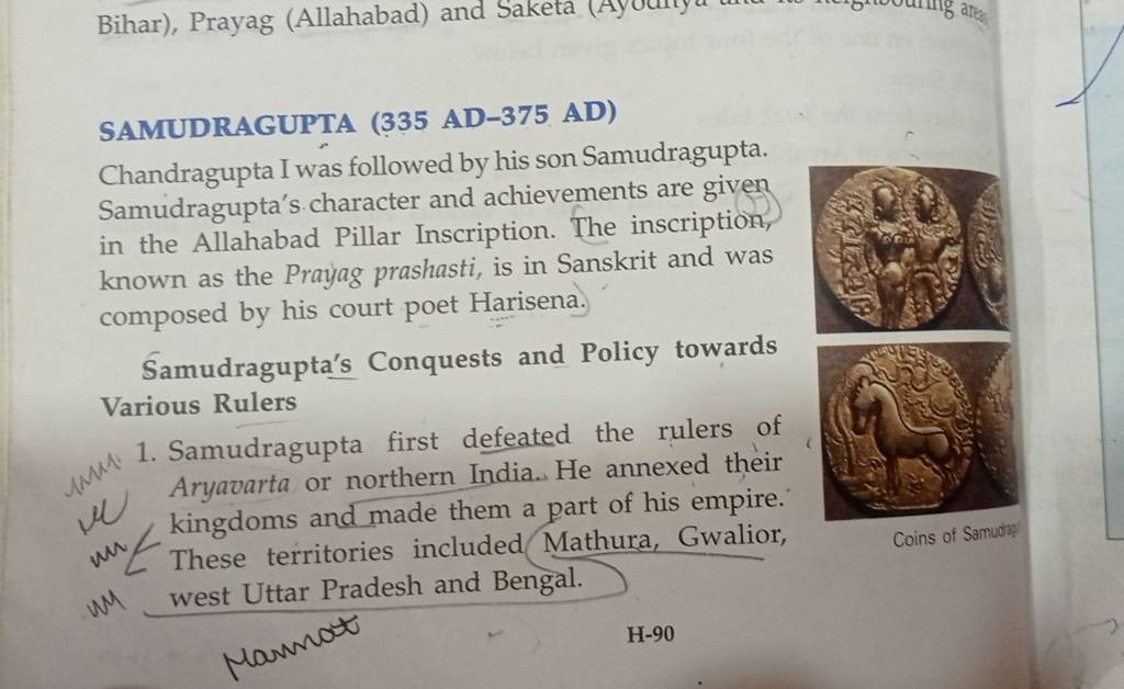 SAMUDRAGUPTA (335 AD-375 AD) Chandragupta I was followed by his son Samud..