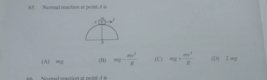 Normal reaction at point A is | Filo